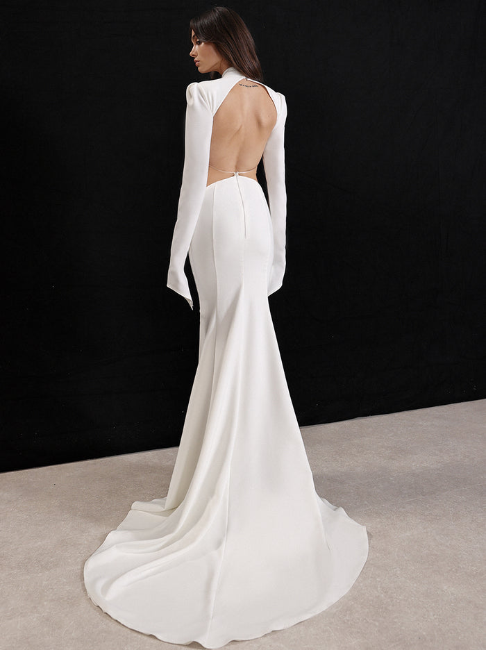 Adi | Dramatic Fitted Crepe Wedding Dress