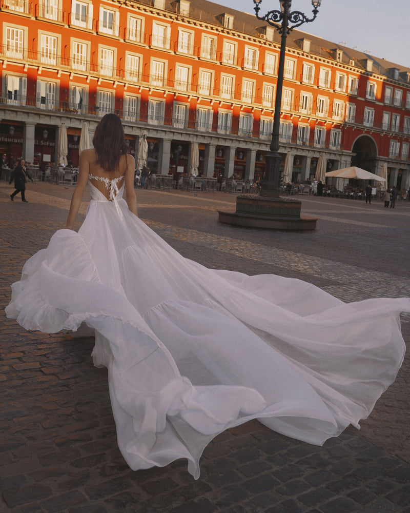 Danny | Silk Chiffon A line Wedding Dress