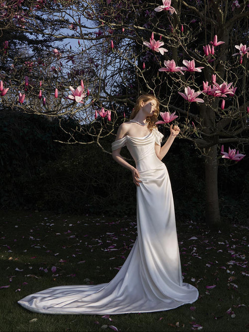 Dew | Silk Satin Draped Wedding Gown