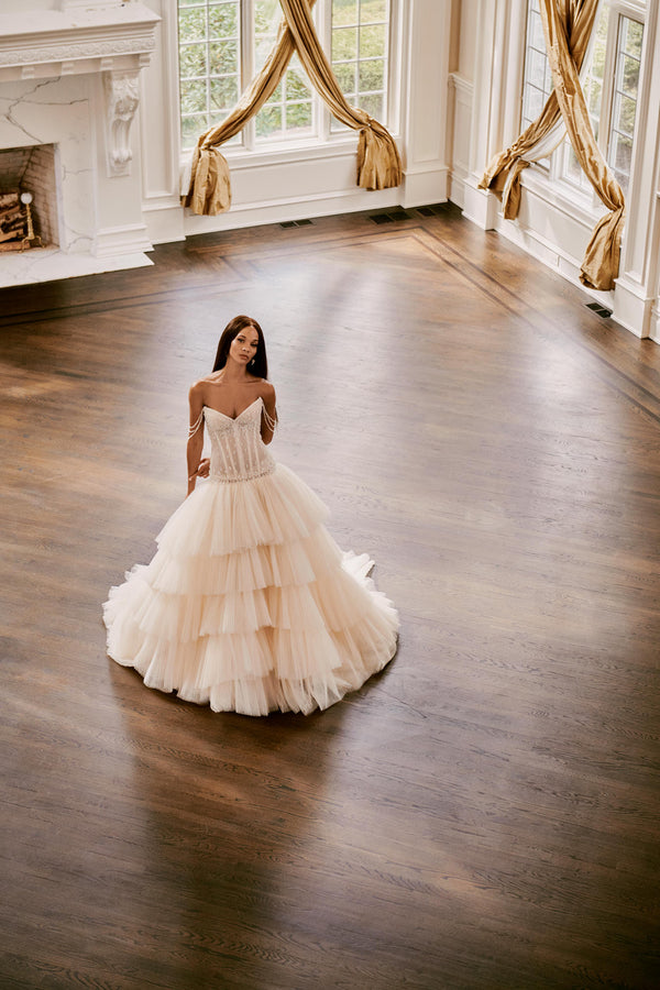 Diamond | Tulle Crystal Embellished Corset Wedding Dress