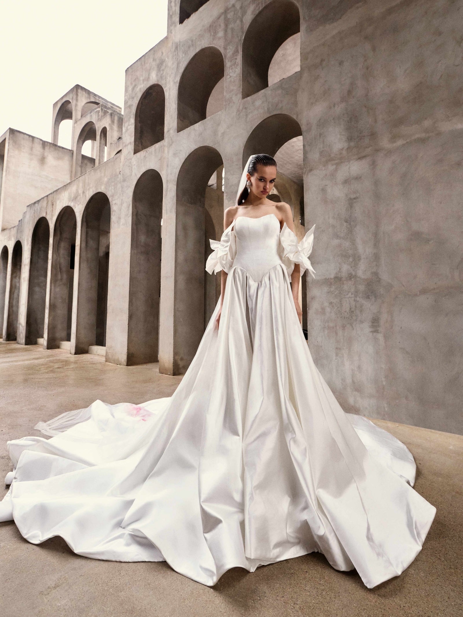 Dynasty | Silk Basque Waist Scoop Neck Wedding Dress