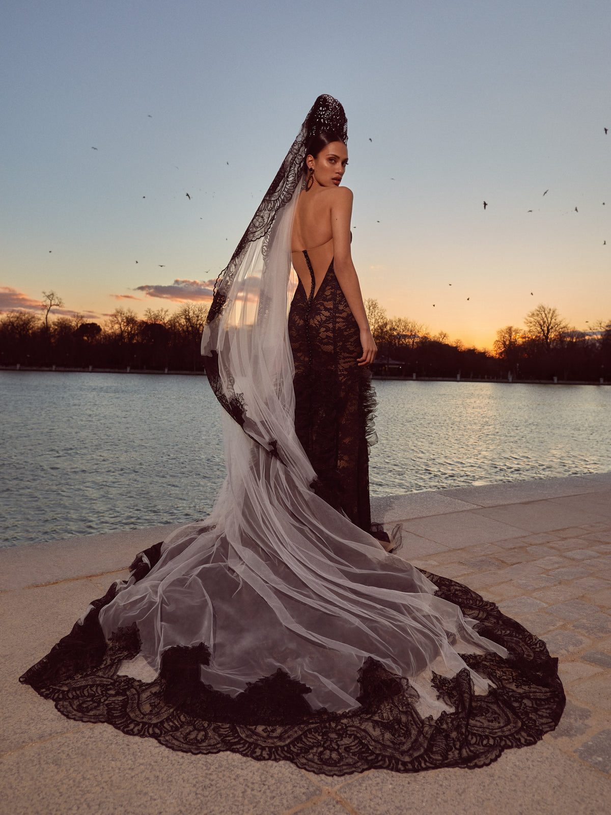 Fuego Veil | Two Toned Cathedral Length Veil