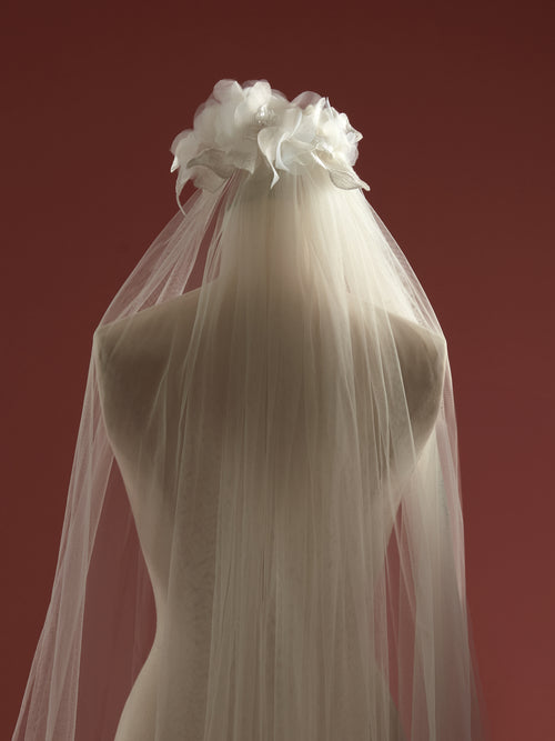 Horizon Veil | Floral Embellished Cathedral Length Veil
