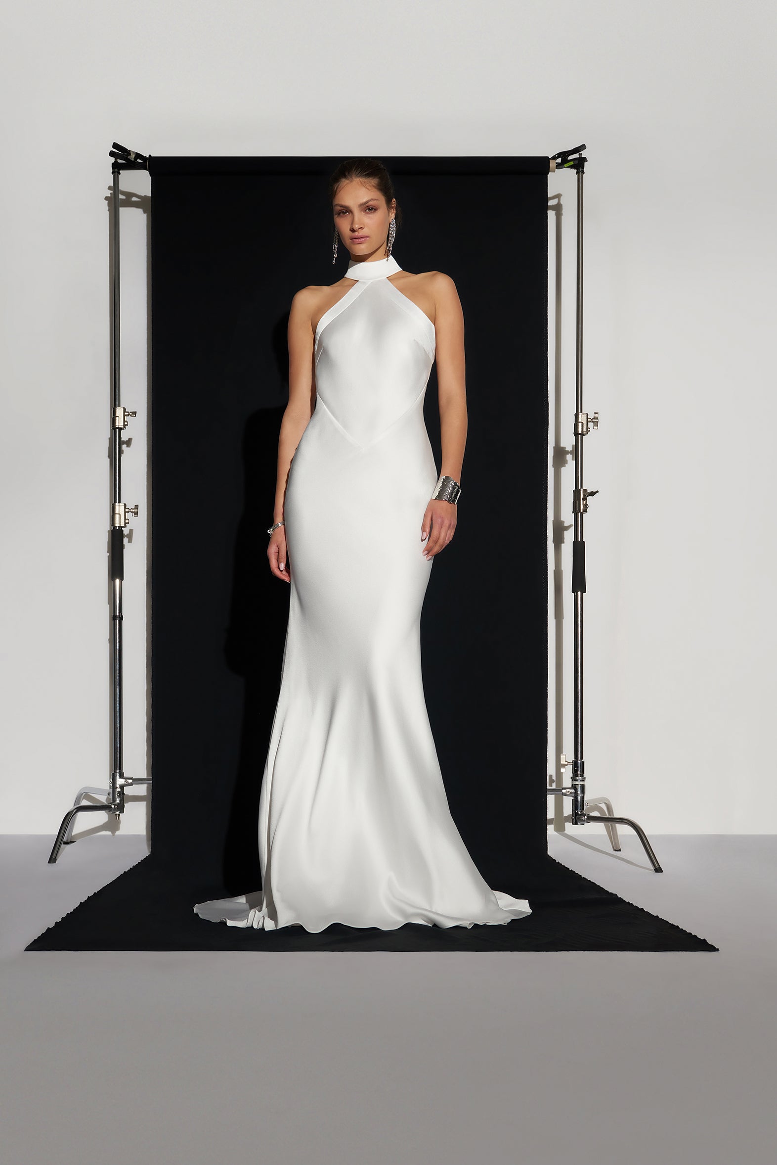 Maddie | Halter Neck Low Back Reception Gown