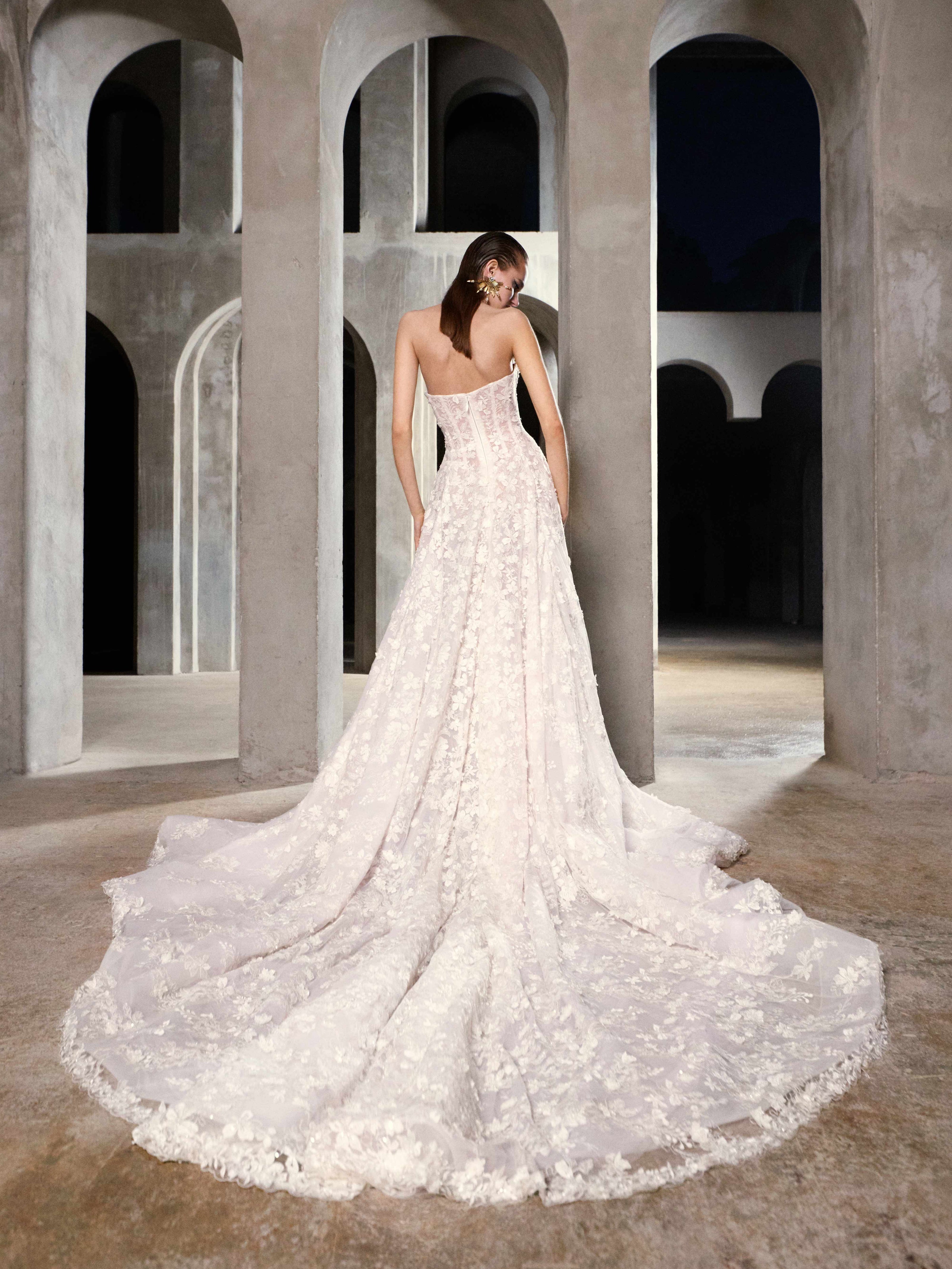 Primavera | Pink 3D Lace Corset Ball Gown