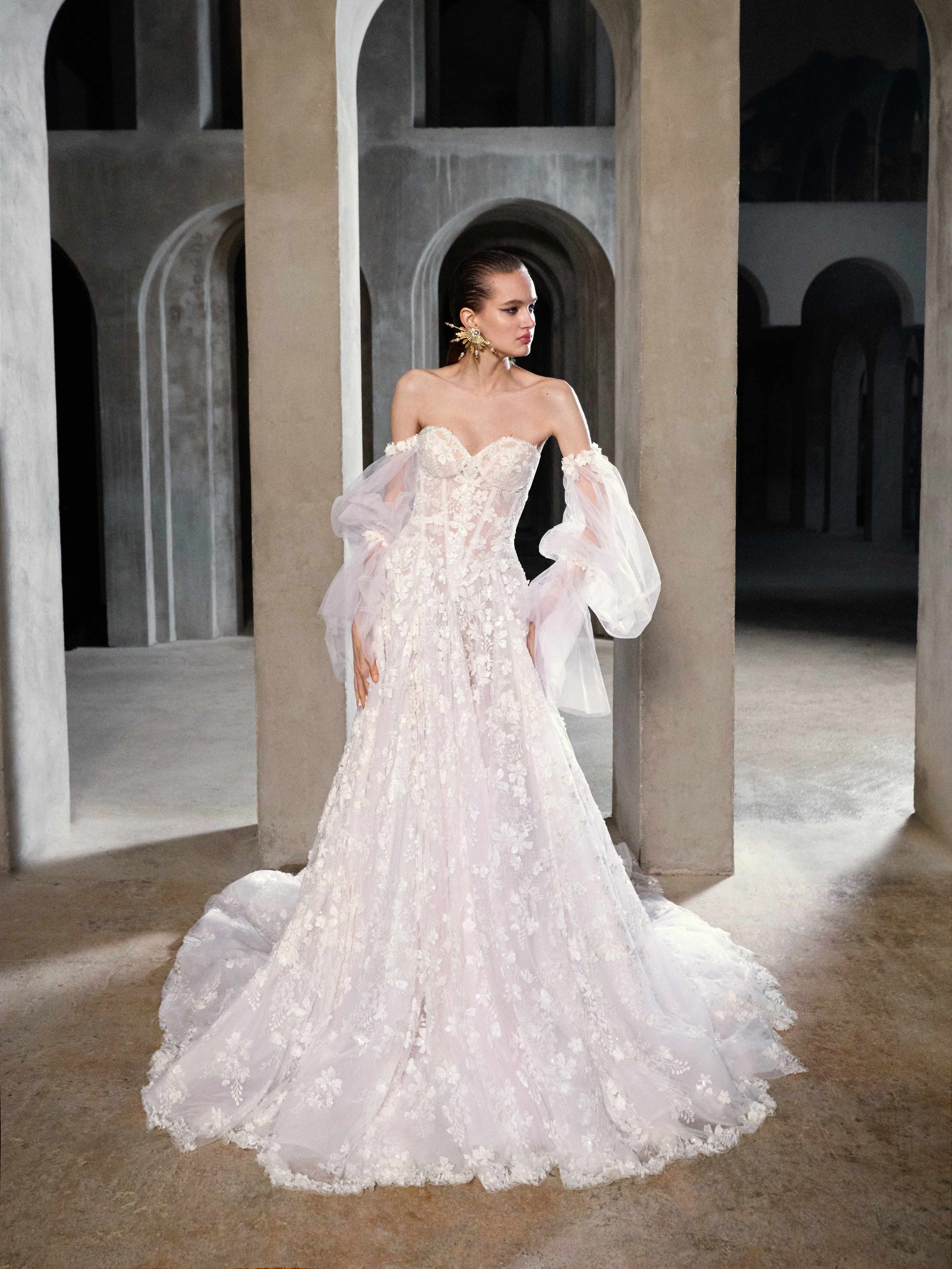 Primavera | Pink 3D Lace Corset Ball Gown