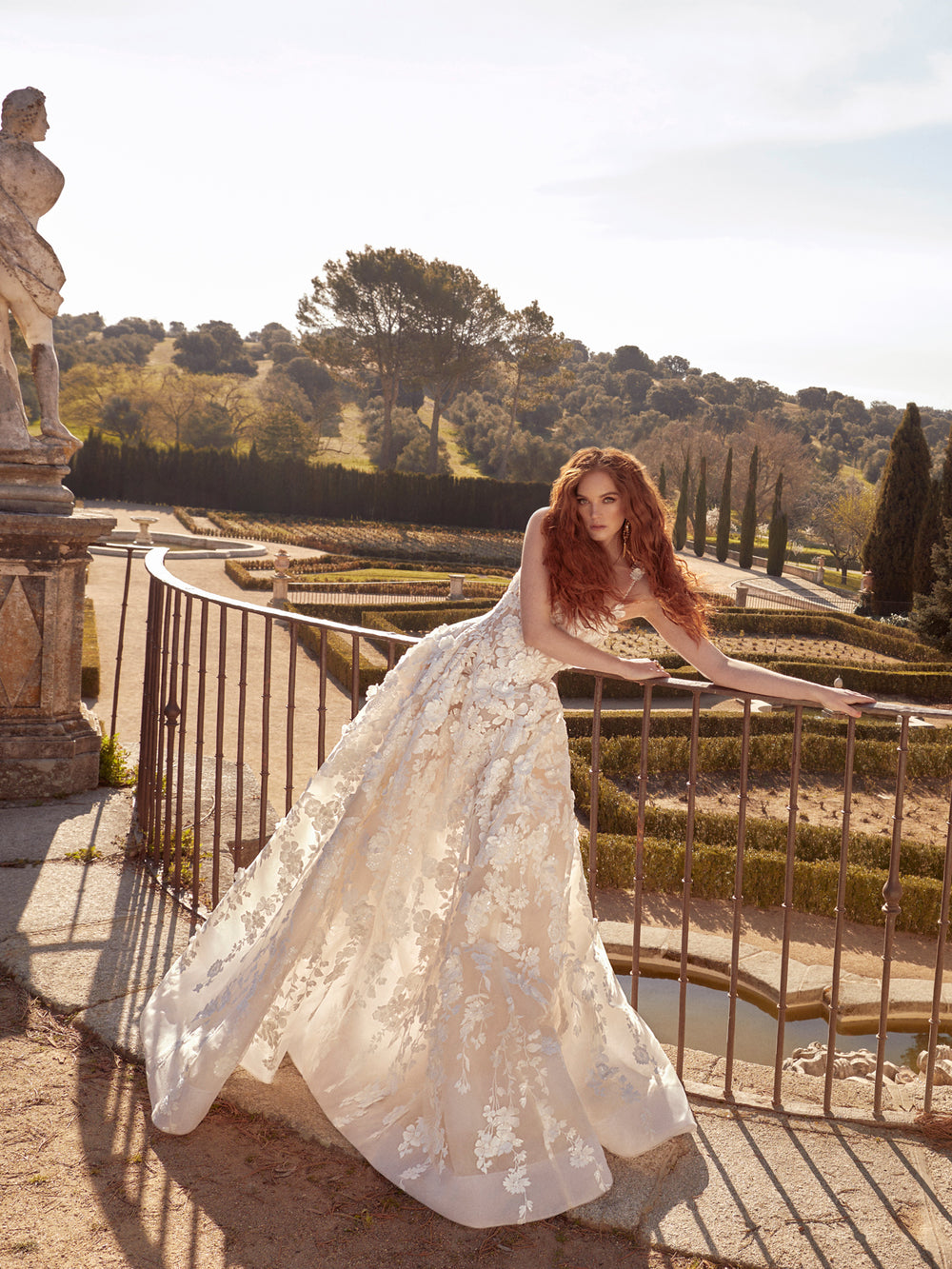 Rosemary | 3D Floral Embellished Lace A line Corset Wedding Dress