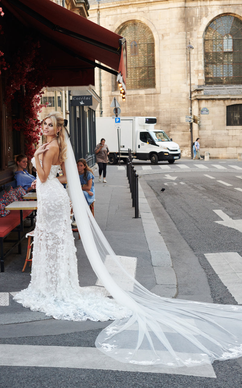 Sky | Sheer Strapless Trumpet Corset Wedding Dress