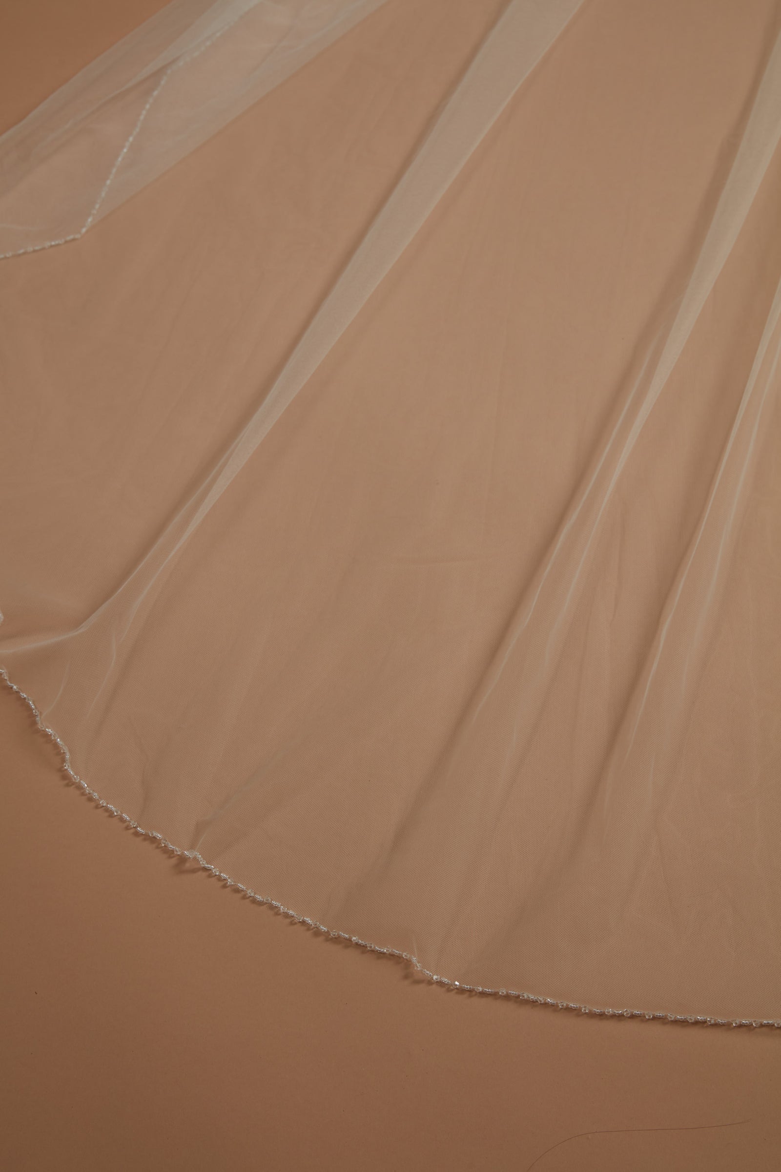 Tammy Veil | Beaded Crystal Trim Cathedral Veil