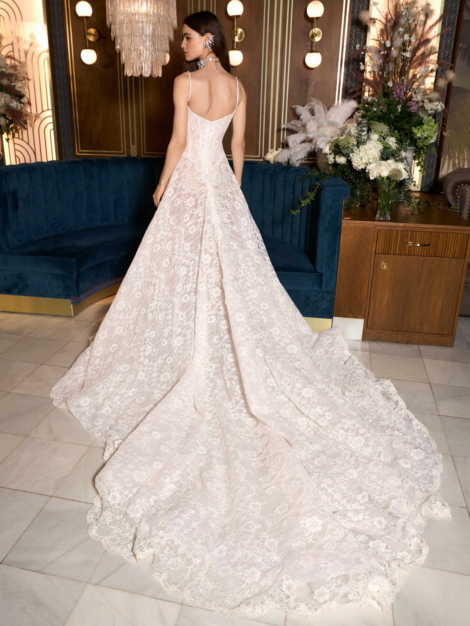 Tonic | High Neck Lace Ball Gown