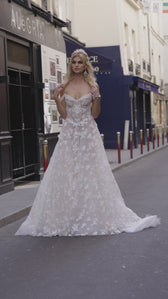Perla | Floral Lace A line Wedding Dress